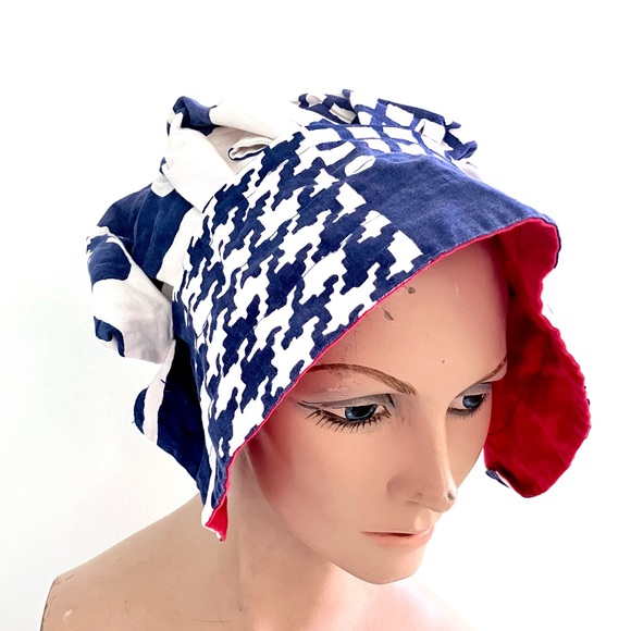 Vintage | Accessories | Vintage 6s Mod Red White Blue Cotton Sun Hat ...